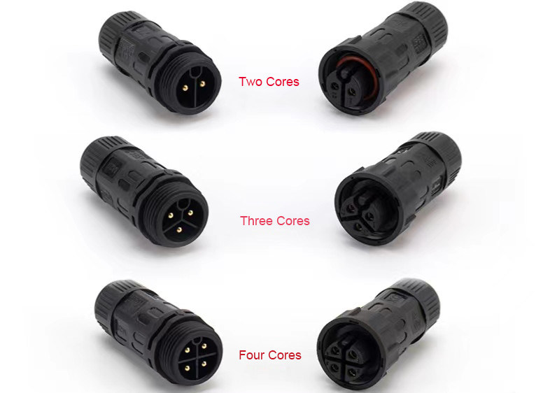 Black Waterproof Plug Connector M20 PA66 Outdoor LED Plug