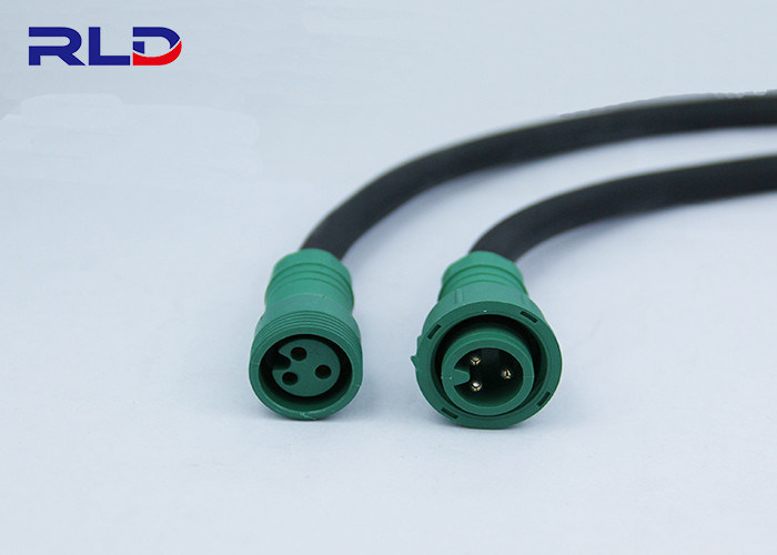 4 Pins Waterproof Low Voltage Cable Connector , Wire To Wire Power ...