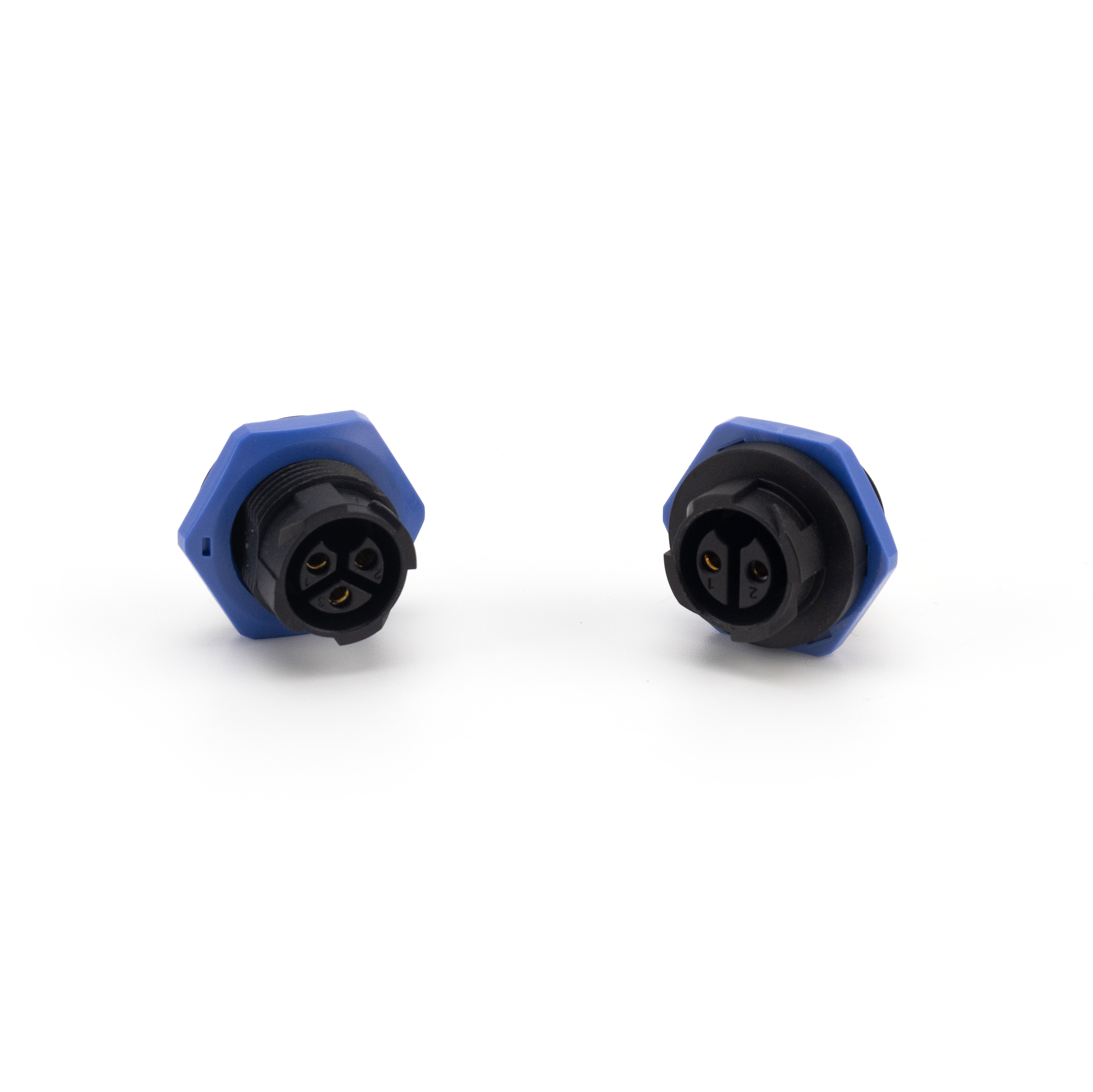 Black LED Light Male Female Connectors , M20 2 Wire Male Female Connector