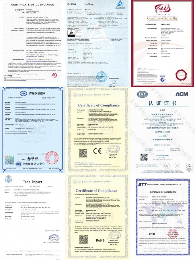 Nylon Male Female Plug Socket , PA66 3 Pin Male Female Wire Connector